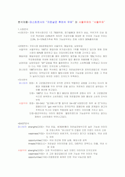 동종제품 tv광고 분석