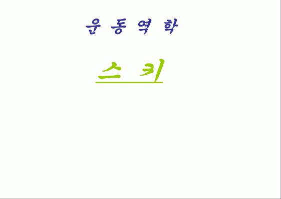 스키의 역학적분석 장비분석