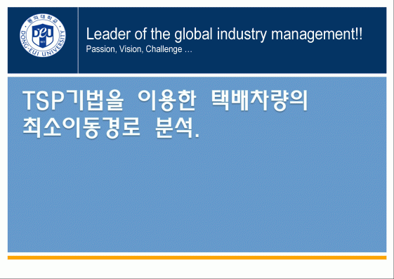 TSP기법을 이용한 택배차량의 최소이동경로 분석
