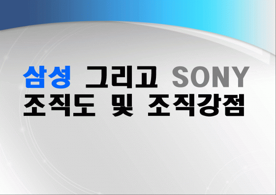 삼성,Sony 조직도 및 조직강점