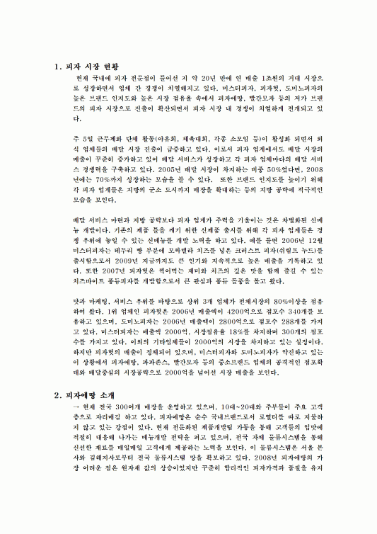 (마케팅전략) 피자에땅 마케팅전략(SWOT,STP,4P)