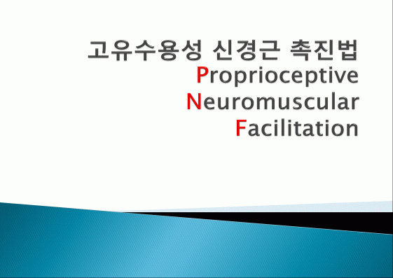 고유수용성신경근촉진법 PNF ppt발표자료