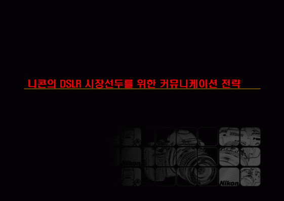 니콘 DSLR 성공전략을 위한 기획서