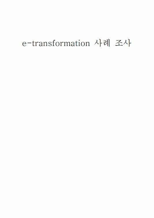 e-transformation 사례 조사