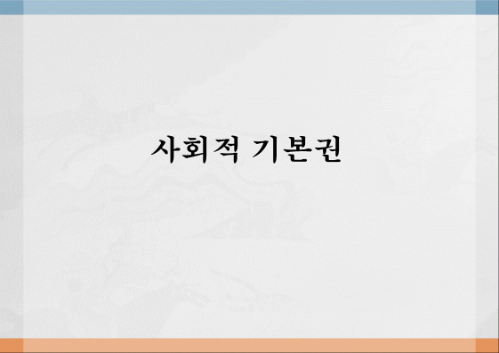 사회적기본권 에대한 모든것