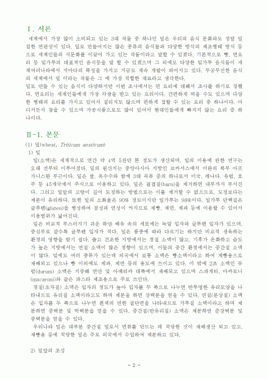 세계의 밀가루 국수 음식문화