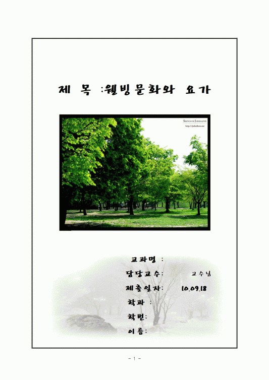 웰빙과 요과 레포트 자료