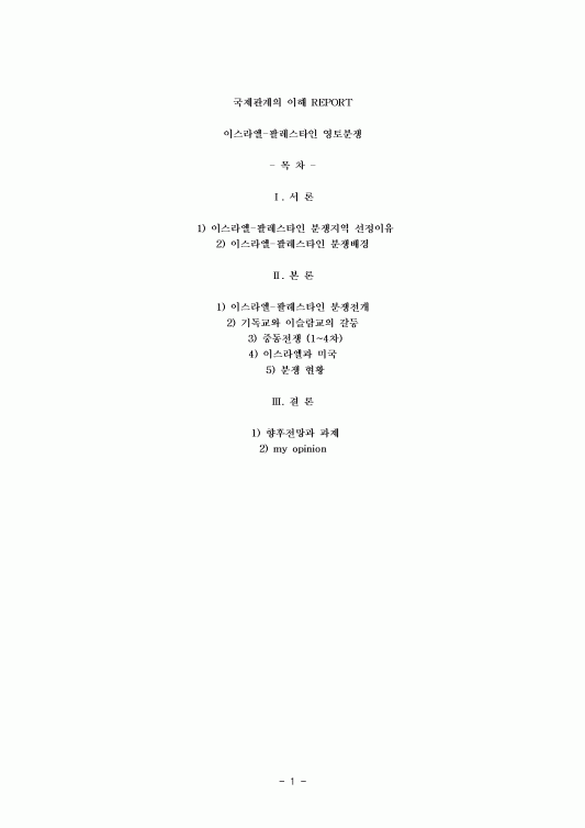 이스라엘 팔레스타인 분쟁