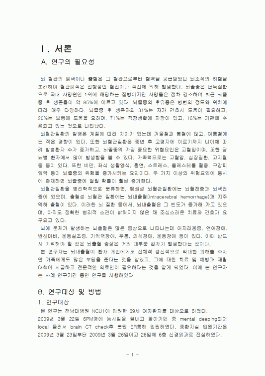 ich, 뇌내출혈 케이스
