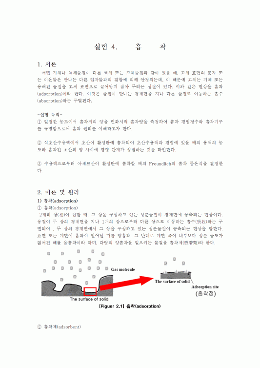 활성탄 등온 흡착 실험