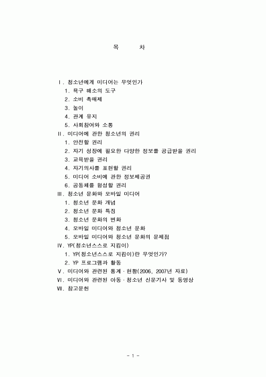 미디어와 학교복지, 청소년 문화와 방송미디어에 관한 청소년 권리 보고서