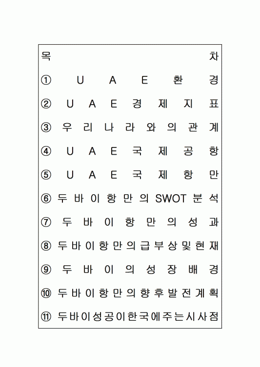 두바이 항만에 관한 분석 자료입니다.