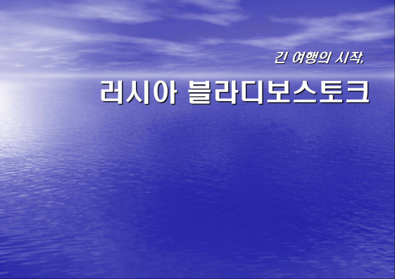 러시아 블라디보스토크 항만 PPT 분석 자료입니다.