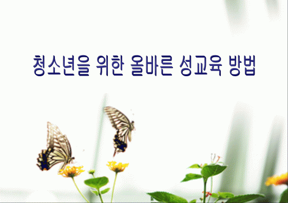 청소년을 위한 성교육 방법