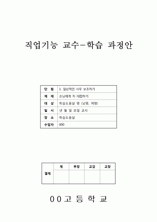직업기능 지도안(세안)