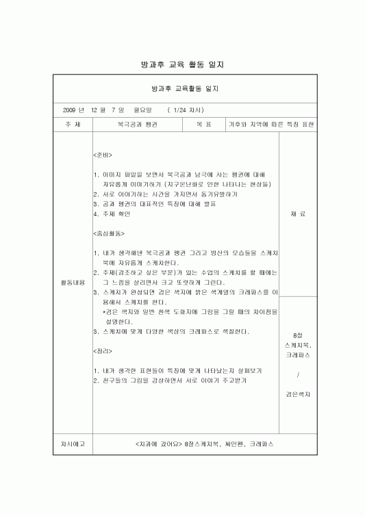 미술부 저학년 수업계획서