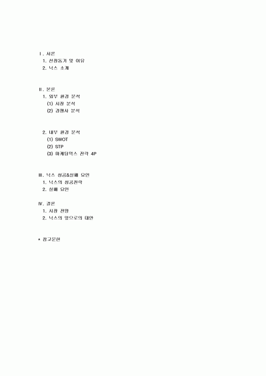 닉스(nix)마케팅 전략과 성공&실패요인 그리고 재런칭