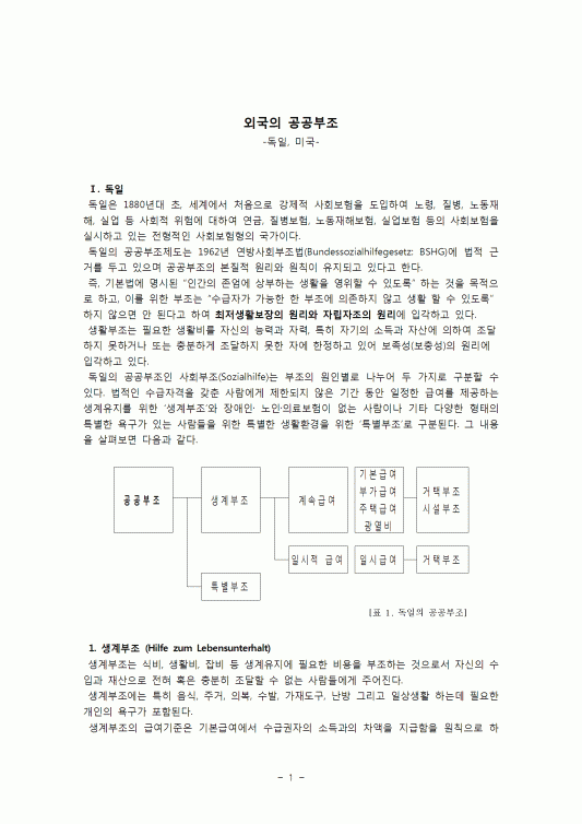 외국의 공공부조(독일,미국)