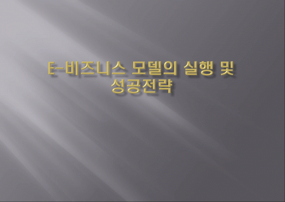 e비즈니스 모델의 실행