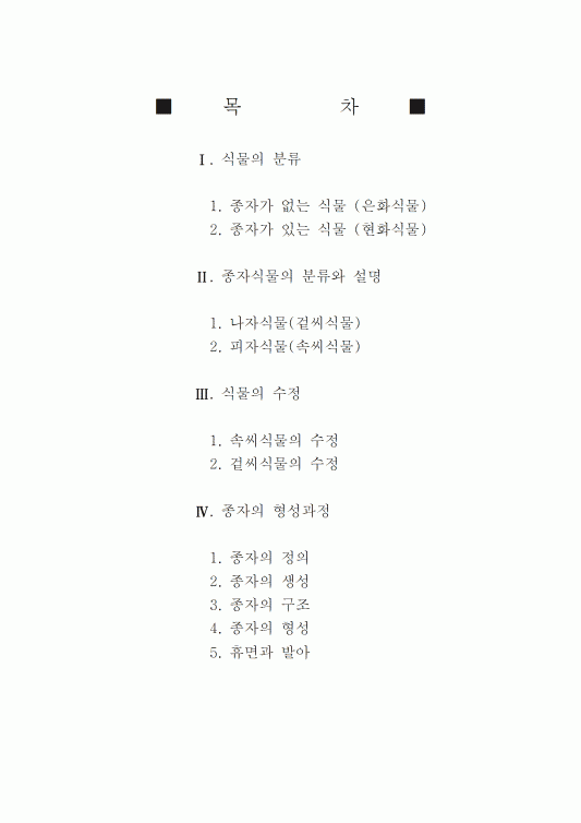 식물의 수정과 종자의 형성