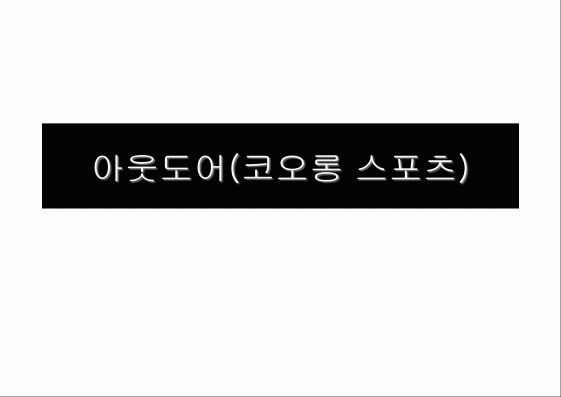 아웃도어 시장분석, 코오롱스포츠, 노스페이스