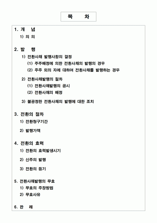 전환사채 요약, 정리