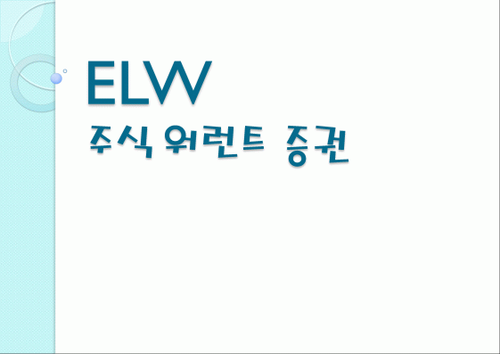 주식워런트 증권
