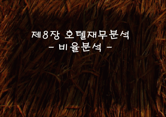 호텔재무분석-비율분석(파라다이스 호텔)