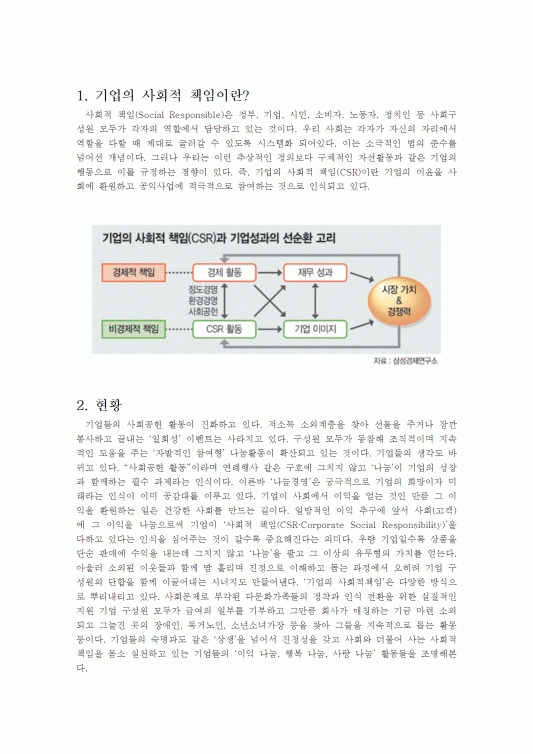 기업의 사회적 책임사례