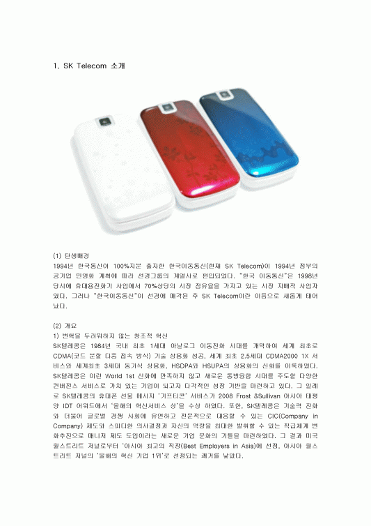 SK Telecom의 마케팅 성공사례