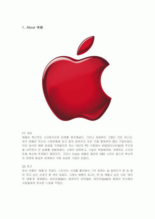 애플의 성공요인과 향후 전략 및 전망