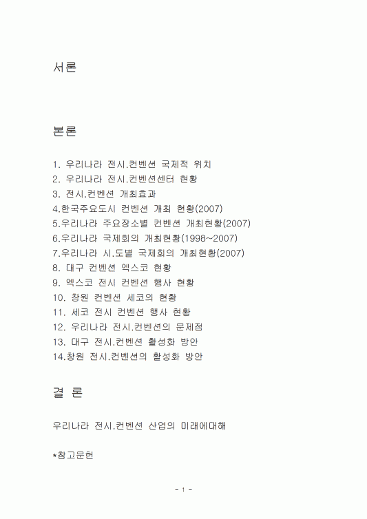 우리나라 컨벤션 현황과 활성화 방안