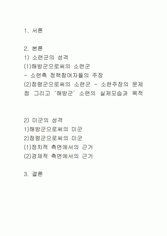 미군과 소련군은 해방군인가? 점령군인가?