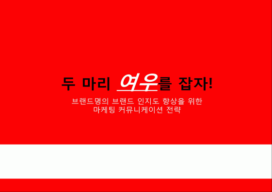 마케팅 커뮤니케이션 전략기획서