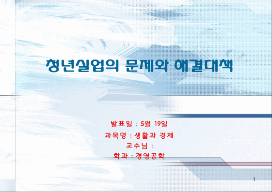 청년실업의 문제와 해결방안