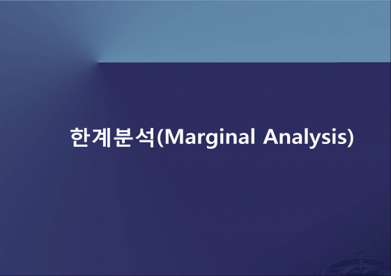 한계비용 분석