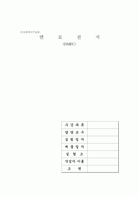메탄올연료전지실험