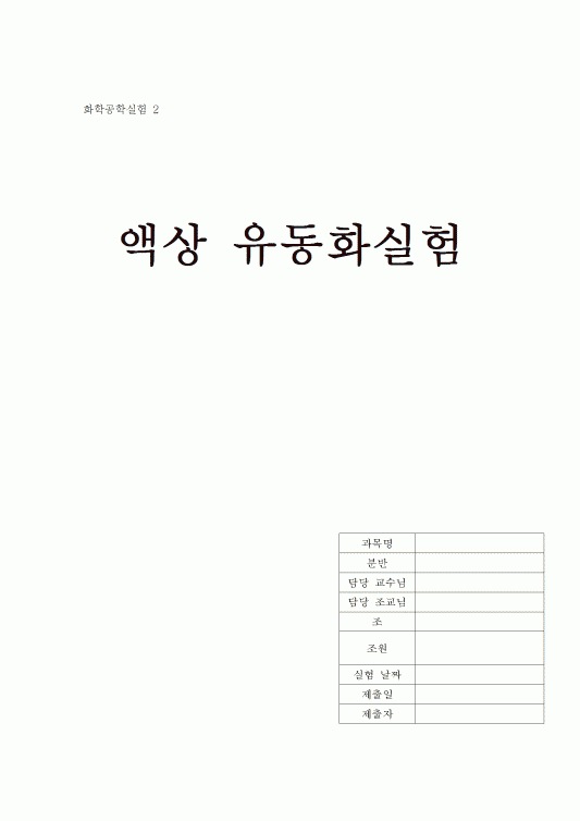 액상 유동화 실험