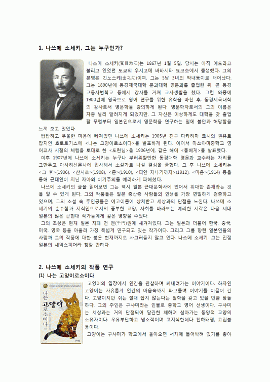 나쓰메소세키에 관한 연구
