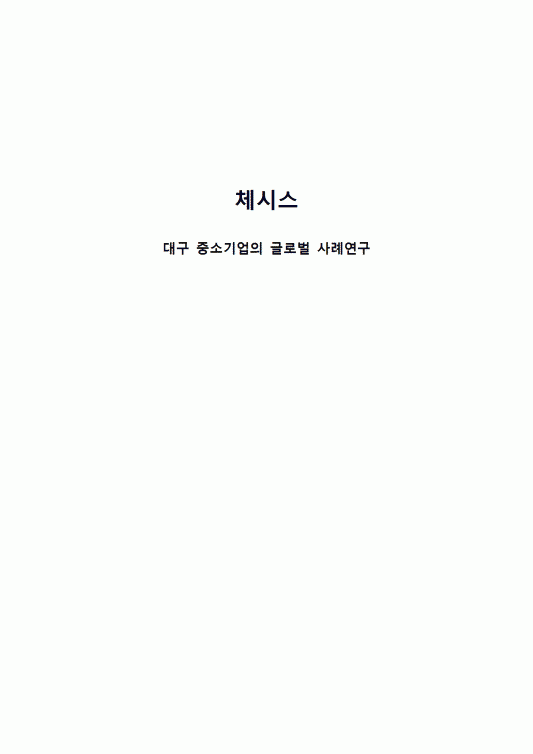 체시스 환경 분석 및 마케팅 전략 분석