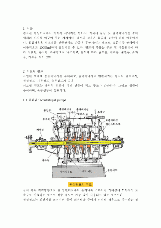[기계공학] 펌프의 정의,작동원리,종류
