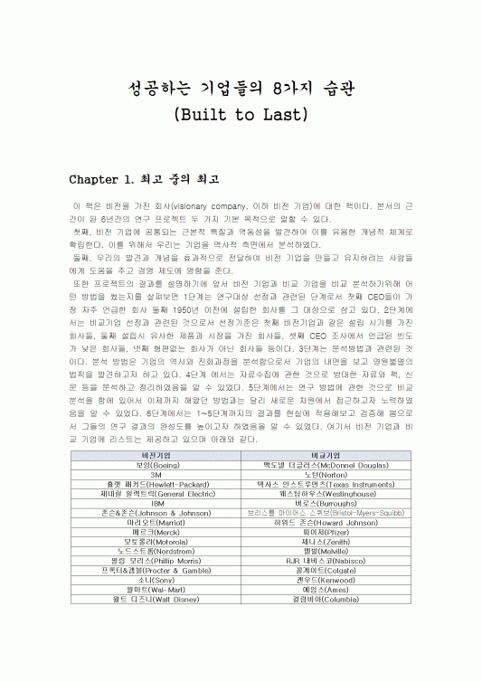 성공하는 기업들의 8가지습관