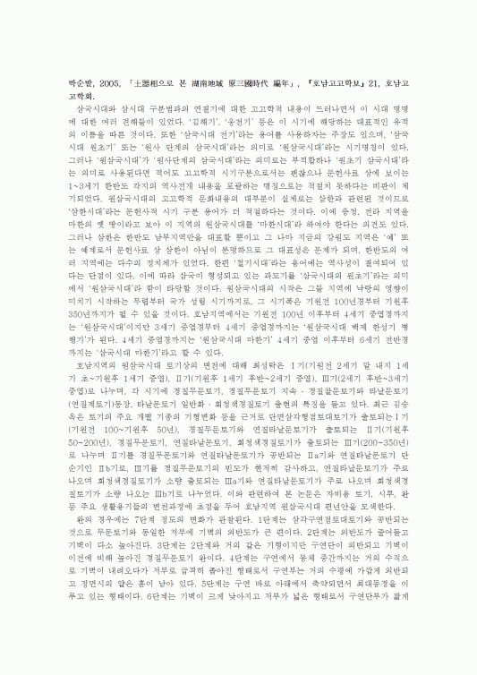호남지역 마한 주거지의 편년