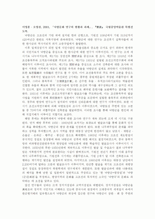 낙랑문화 연구의 현황과 과제, 남한 출토 낙랑관련 유물 현황