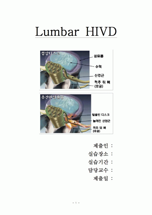 [간호학]추간판탈출증