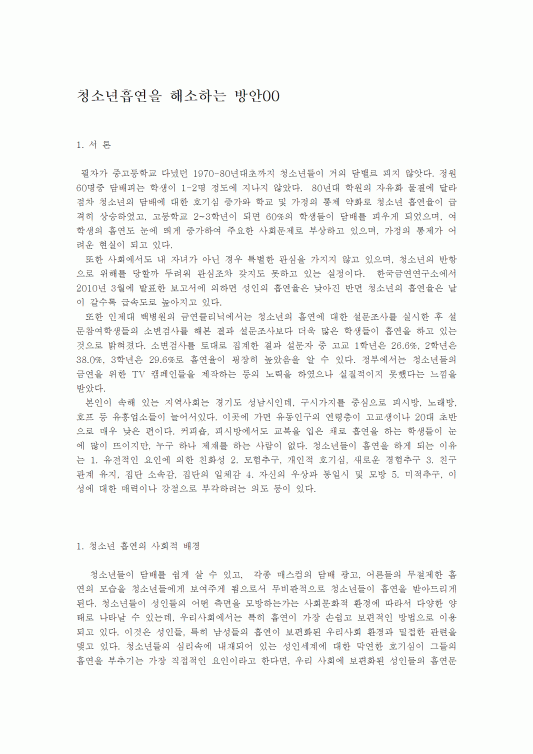 청소년흡연을 해소하는 방안00