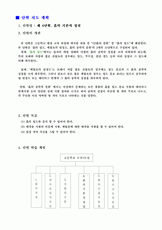 고등학교 수리 토질 교과 학습 지도안