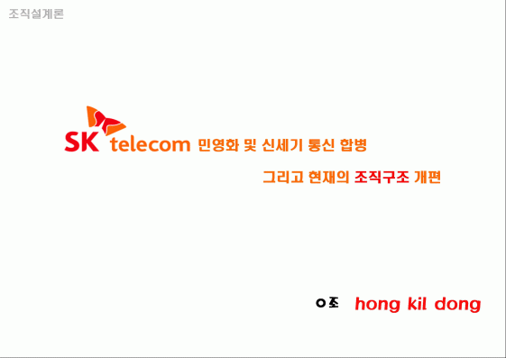 SKT의 조직구조 (조직설계론 - 조직구조 개편)