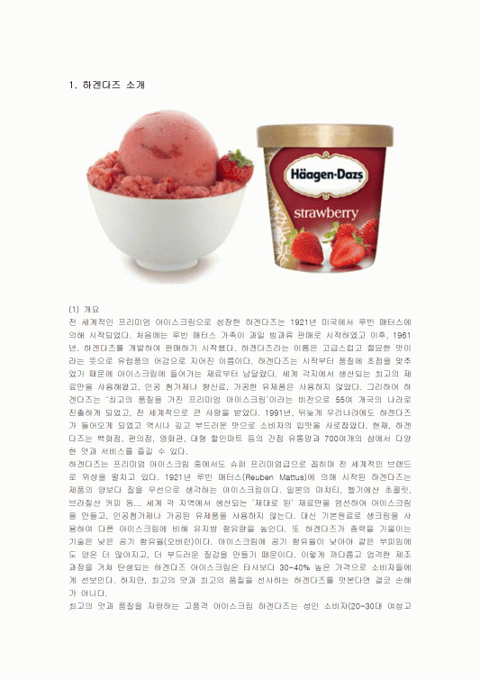 하겐다즈의 마케팅 사례 분석