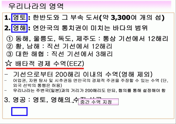 국토의 이해(우리나라의 영역)PPT
